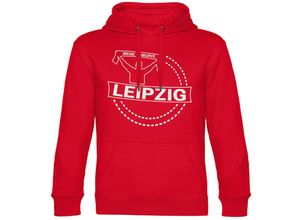 4068859139438 - multifanshop Kapuzen Sweatshirt - Leipzig - Meine Fankurve - Druck weiß - Hoodie