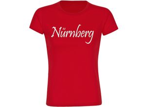 4068859161859 - multifanshop Damen T-Shirt - Nürnberg - Schriftzug - Druck weiß - Frauen