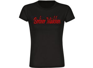 4068859150266 - multifanshop Damen T-Shirt - Berlin rot - Berliner Mädchen - Druck rot - Frauen