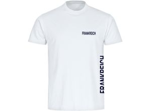 4068859307547 - multifanshop Herren T-Shirt - Frankreich - Brust & Seite - Druck navi - Männer