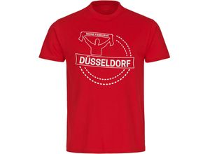 4068859134396 - multifanshop Herren T-Shirt - Düsseldorf - Meine Fankurve - Druck weiß - Männer