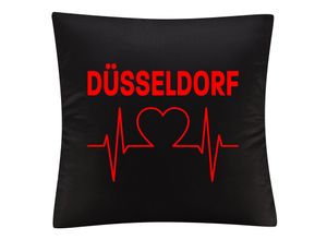 4068859105907 - multifanshop Kissenbezug - Düsseldorf - Herzschlag - Druck rot - Kissen