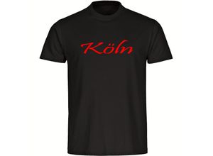 4068859159603 - multifanshop Herren T-Shirt - Köln - Schriftzug - Druck rot - Männer