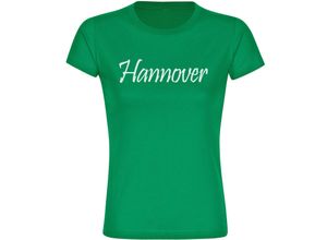 4068859183967 - multifanshop Damen T-Shirt - Hannover - Schriftzug - Druck weiß - Frauen