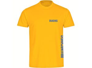 4068859197971 - multifanshop Herren T-Shirt - Braunschweig - Brust & Seite - Druck blau - Männer