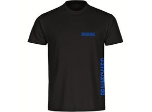 4068859197780 - multifanshop Herren T-Shirt - Braunschweig - Brust & Seite - Druck blau - Männer