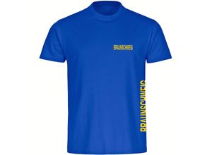 4068859197933 - multifanshop Herren T-Shirt - Braunschweig - Brust & Seite - Druck gelb - Männer
