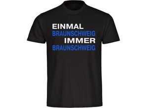 4068859204259 - multifanshop Herren T-Shirt - Braunschweig - Einmal Immer - Druck blau - Männer