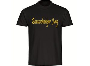 4068859204914 - multifanshop Herren T-Shirt - Braunschweig - Braunschweiger Jung - Druck gelb - Männer