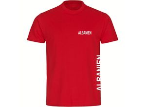 4068859448356 - multifanshop Herren T-Shirt - Albanien - Brust & Seite - Druck weiß - Männer