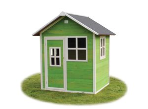 8718469460243 - Exittoys - Exit Holz Spielhaus Loft 100 Grün 149x141x160 cm