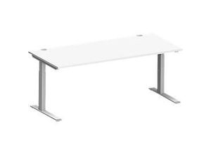 4250510876336 - Genius Schreibtisch MODENA FLEX C-Fuß-Rechteckrohr B 1800 x T 800 mm weiß weißalu