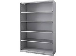 4051273769602 - Genius Schwerlastregal-Schrank FS Stahlblech B 1055 x T 620 x H 1950 mm 5 OH weißaluminium bis 1000 kg