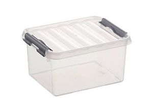 8711112780002 - helit the q-line Aufbewahrungsbox mit Deckel transparent Lebensmittelechte stapelbare Kunststoffbox mit Klickverschluss 1 Box 2 Liter