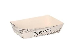 4002911638903 - Pommesbox Newsprint mittel L 135 x B 90 x H 35 mm fettdicht FSC®-Frischfaserkarton grau-schwarz 50 Stück