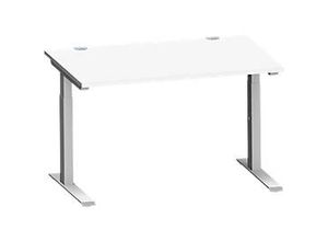 4250510876237 - Genius Schreibtisch MODENA FLEX C-Fuß-Rechteckrohr B 1200 x T 800 mm weiß weißalu