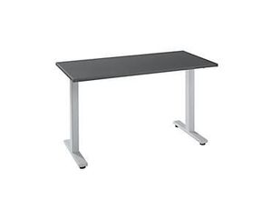 4251898813418 - Home Office Schreibtisch Start Off Rechteck T-Fuß B 1300 x T 650 x H 735 mm graphit weißaluminium