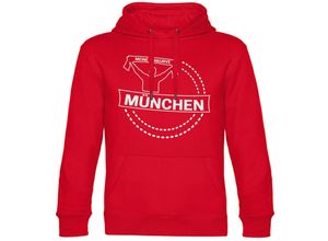 4068859141752 - multifanshop Kapuzen Sweatshirt - München rot - Meine Fankurve - Druck weiß - Hoodie