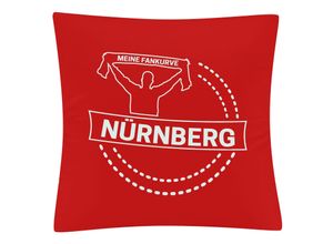 4068859142605 - multifanshop Kissenbezug - Nürnberg - Meine Fankurve - Druck weiß - Kissen