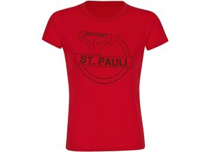 4068859195458 - multifanshop Damen T-Shirt - St Pauli - Meine Fankurve - Druck braun - Frauen