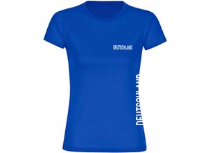 4068859260910 - multifanshop Damen T-Shirt - Deutschland - Brust & Seite - Druck weiß - Frauen