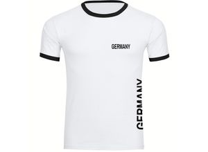 4068859366537 - multifanshop Kontrast T-Shirt - Germany - Brust & Seite - Druck schwarz - Männer