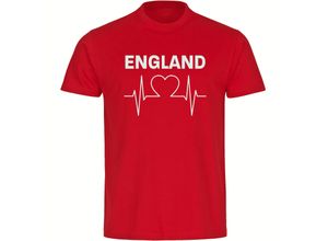4068859226367 - multifanshop Kinder T-Shirt - England - Herzschlag - Druck weiß - Kind