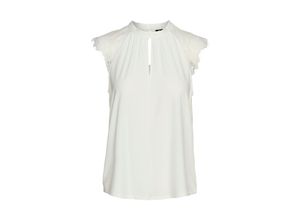 5715096386109 - VERO MODA Spitzentop VMMILLA SL LACE TEE GA Snow White Unifarben Weiß - Gr M