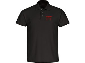 4068859101862 - multifanshop Poloshirt - Augsburg - Herzschlag - Druck rot - Polo