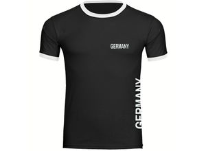 4068859366506 - multifanshop Kontrast T-Shirt - Germany - Brust & Seite - Druck weiß - Männer