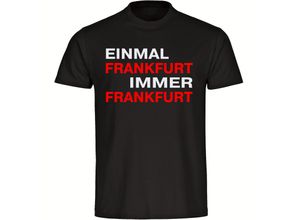 4068859144159 - multifanshop Herren T-Shirt - Frankfurt - Einmal Immer - Druck rot - Männer
