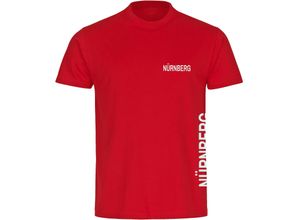 4068859086237 - multifanshop Herren T-Shirt - Nürnberg - Brust & Seite - Druck weiß - Männer