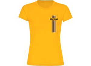 4068859188382 - multifanshop® Damen T-Shirt - Dortmund - Streifen - Druck schwarz - Frauen