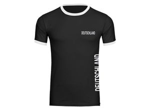 4068859263898 - multifanshop Kontrast T-Shirt - Deutschland - Brust & Seite - Druck weiß - Männer