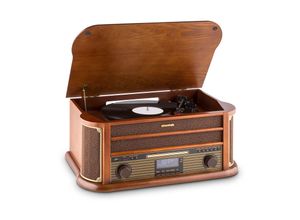 4260322374982 - Belle Epoque 1908 Retro-Microanlage USB CD MP3 Vinyl Holzgehäuse Braun