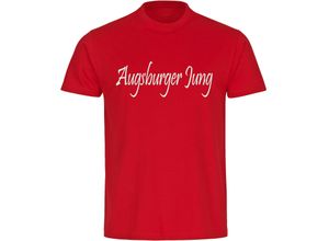 4068859149727 - multifanshop Herren T-Shirt - Augsburg - Augsburger Jung - Druck weiß - Männer