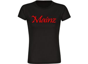 4068859160968 - multifanshop Damen T-Shirt - Mainz - Schriftzug - Druck rot - Frauen