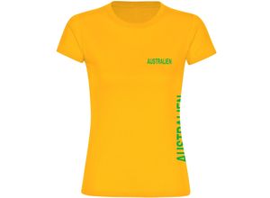 4068859277192 - multifanshop Damen T-Shirt - Australien - Brust & Seite - Druck grün - Frauen