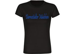 4068859061944 - multifanshop Damen T-Shirt - Darmstadt - Darmstädter Mädchen - Druck blau - Frauen