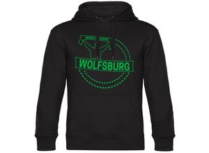 4068859180270 - multifanshop Kapuzen Sweatshirt - Wolfsburg - Meine Fankurve - Druck grün - Hoodie