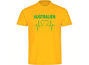 4068859276652 - multifanshop Herren T-Shirt - Australien - Herzschlag - Druck grün - Männer