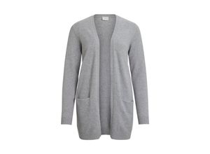 5710639547092 - VILA Cardigan VIRIL OPEN L S KNIT CARDIGAN - NOOS Light Grey Melange Unifarben Grau - Gr L