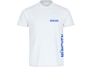 4068859021603 - multifanshop Herren T-Shirt - München blau - Brust & Seite - Druck blau - Männer