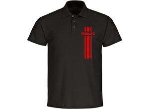 4068859123468 - multifanshop Poloshirt - Freiburg - Streifen - Druck rot - Polo