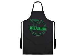 4068859180355 - multifanshop Grillschürze - Wolfsburg - Meine Fankurve - Druck grün - Schürze