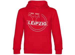 4068859139445 - multifanshop Kapuzen Sweatshirt - Leipzig - Meine Fankurve - Druck weiß - Hoodie