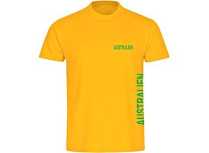 4068859275815 - multifanshop Herren T-Shirt - Australien - Brust & Seite - Druck grün - Männer