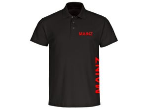4068859084219 - multifanshop Poloshirt - Mainz - Brust & Seite - Druck rot - Polo