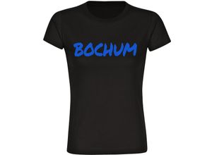 4068859500788 - multifanshop Damen T-Shirt - Bochum - Textmarker - Druck blau - Frauen