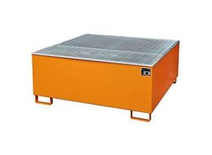 4052462000629 - Auffangwanne BAUER AW 1000 PE mit Gitterrost 1000 l IBC B 1475 x T 1475 x H 625 mm orange